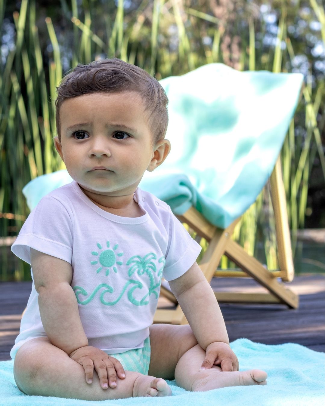 Conjunto Baño VICHY Turquesa - Calamaro – Tienda Grumetes Moda Infantil